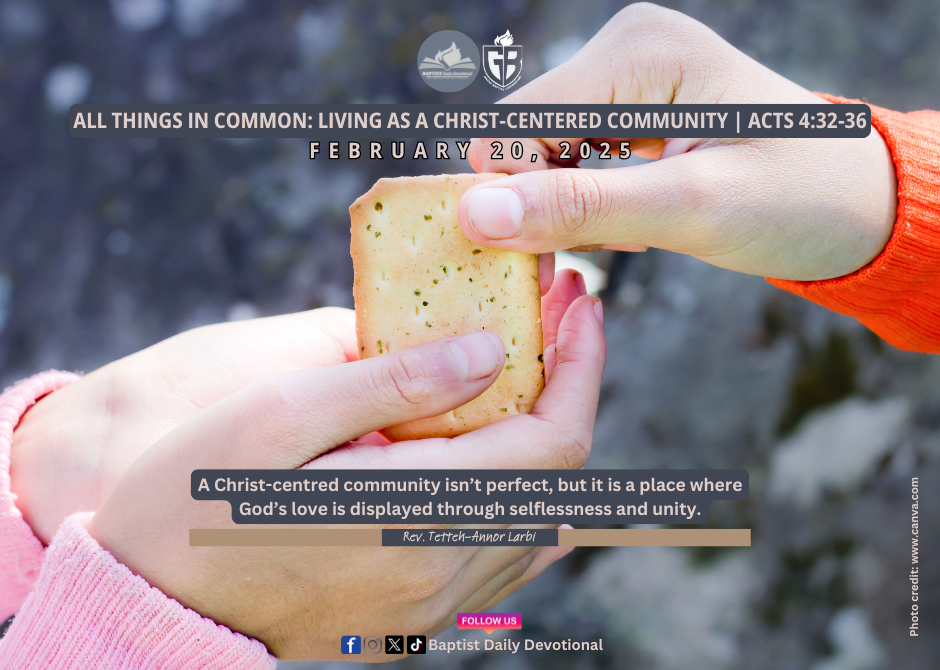 All Things in Common: Living as a Christ-centred Community