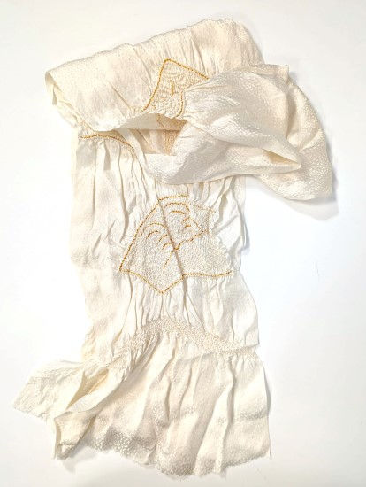White & Metallic Gold Obiage | Ohio Kimono