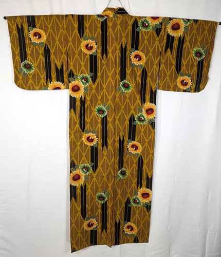 Rustic Yellow & Black Yukata | Ohio Kimono