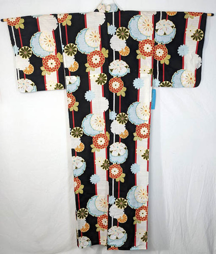 Black & Dusty Red Yukata | Ohio Kimono