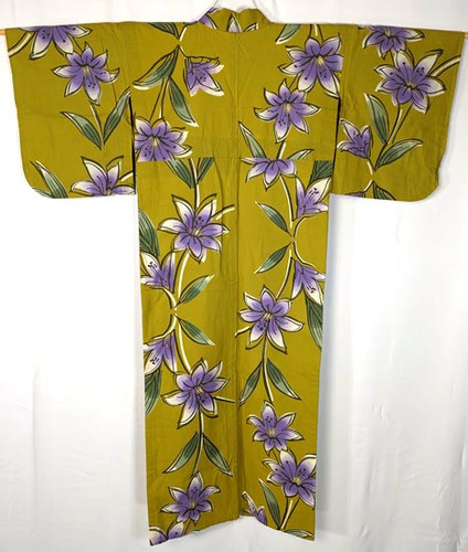 Mustard Yellow & Purple Yukata | Ohio Kimono