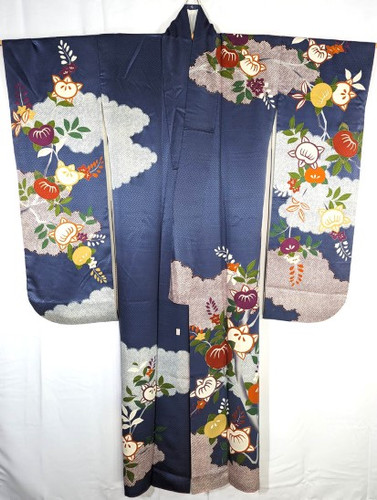 Dusty Blue & White Furisode | Ohio Kimono