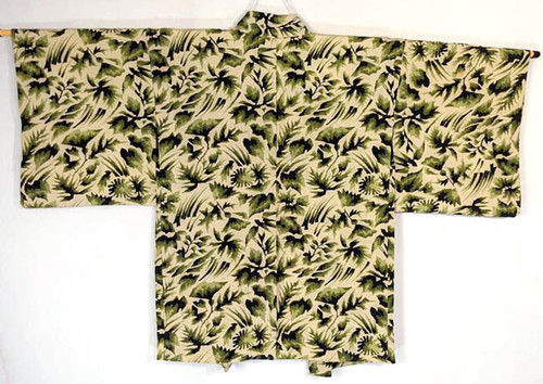 Cream & Forest Green Haori | Ohio Kimono