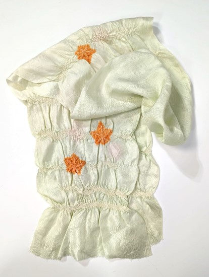 Pale Mint Green & Peach Obiage | Ohio Kimono