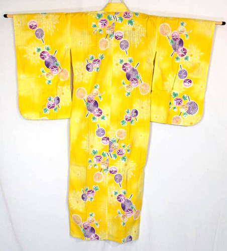 Sunshine Yellow & Purple Yukata | Ohio Kimono