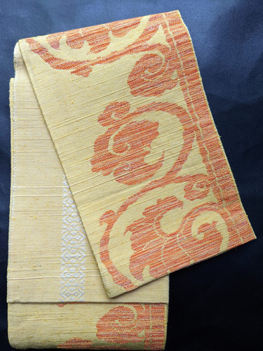 Buttercream Yellow & Peach Hanhana Obi | Ohio Kimono