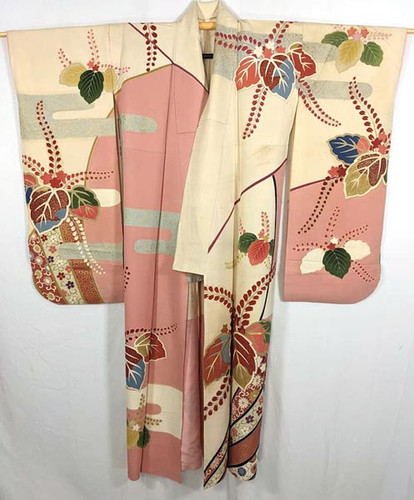 Cream & Dusty Pink Furisode | Ohio Kimono