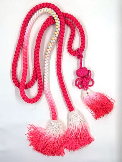 Hot Pink & white Obijime | Ohio Kimono