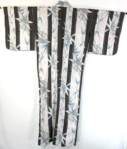 Pale Grey & Dusty Blue Yukata | Ohio Kimono