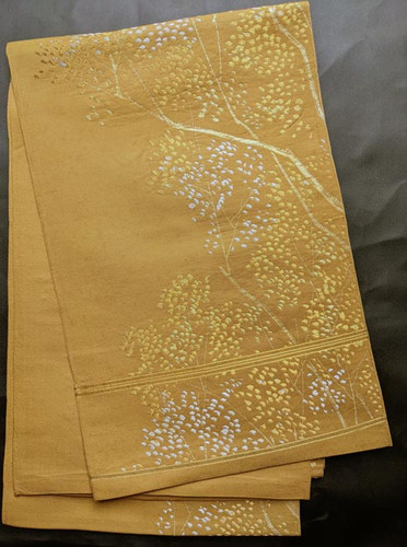 Fawn Brown & Metallic Silver Fukuro Obi | Ohio Kimono