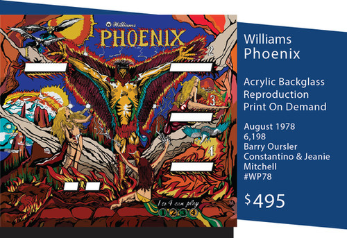 Phoenix 1978 Williams #WP78 | Pinball Backglass