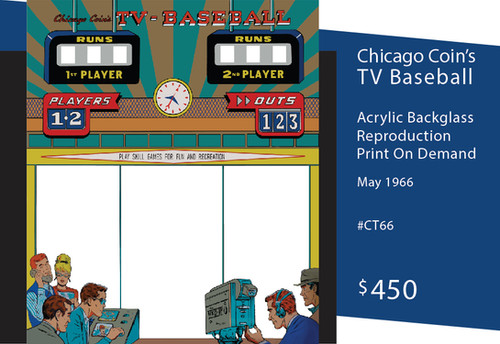 TV Baseball 1966 Chicago Coin #CT66 | Pinball Backglass