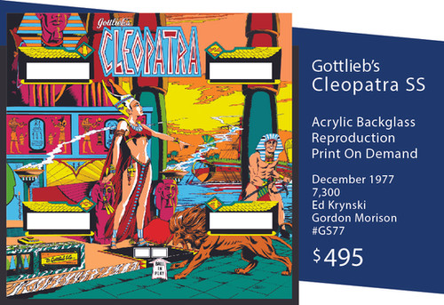 Cleopatra SS 1977 Gottlieb #GS77 | Pinball Backglass