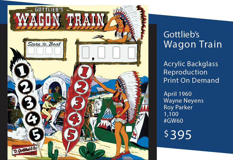 Wagon Train 1960 Gottlieb | Pinball Backglass