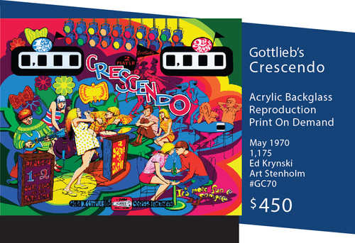 Crescendo 1970 Gottlieb | Pinball Backglass