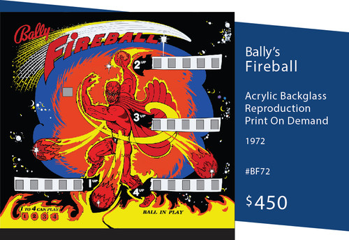 Fireball 1972 Bally | Pinball Backglass