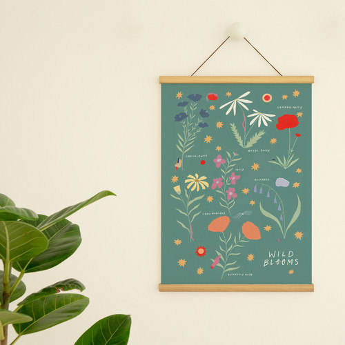 Wild Flower Chart Poster | Little Black Cat