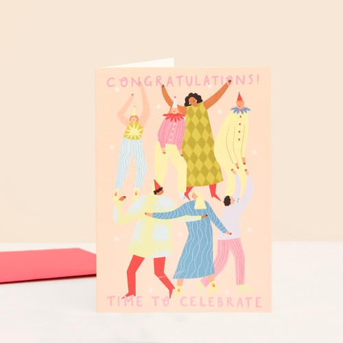 Time To Celebrate Congratulations Card | Little Black Cat