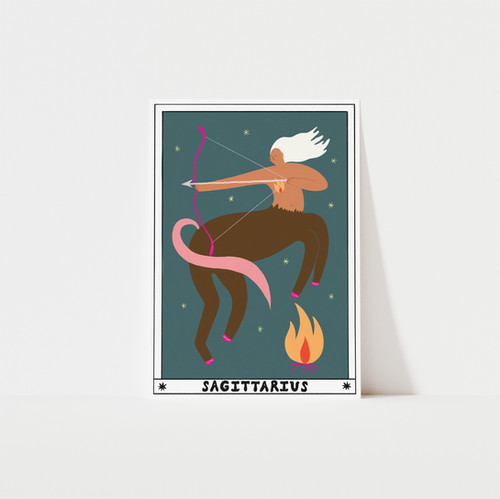 Tarot Sagittarius Art Print | Little Black Cat