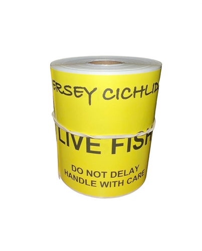 Yellow "LIVE FISH" Shipping Labels | Mysite
