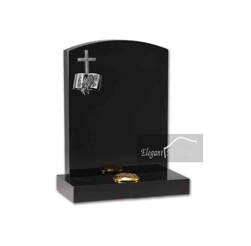 The Camber Top Granite Headstone Black | Elegant Memorials