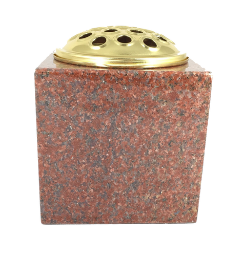 Ruby Red Premium Polished Granite Flower Vase | Elegant Memorials