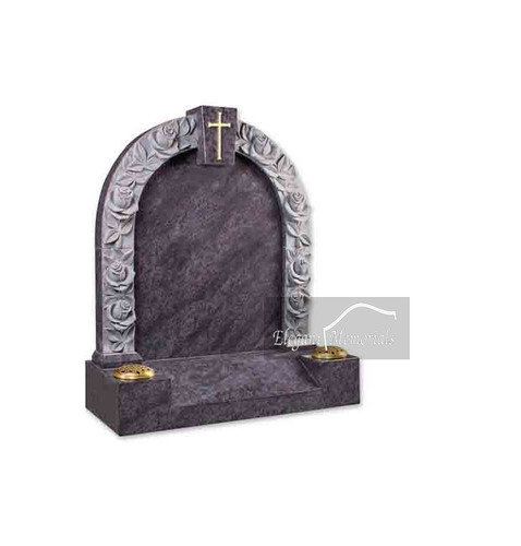 The Belmont Granite Headstone Bahama Blue | Elegant Memorials