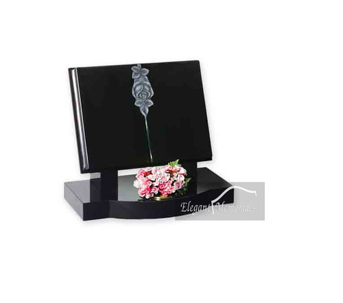 The Kirkham Book Set Granite Headstone Black | Elegant Memorials