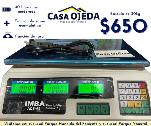 Báscula 30kg | Casa Ojeda