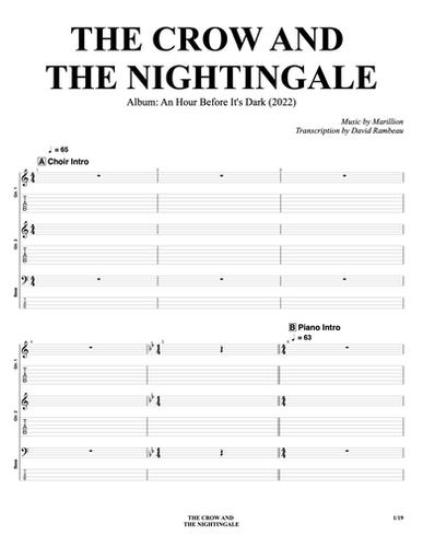 The Crow And The Nightingale | MARILLION Guitar & Bass Transcription ...