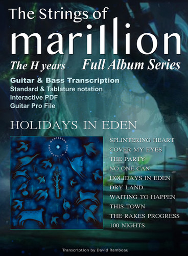 Holidays In Eden | MARILLION Guitar & Bass Transcription Tab | PDF