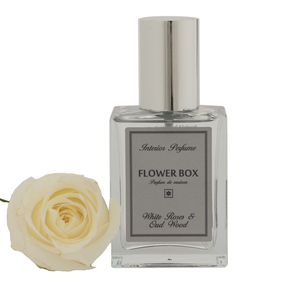 White Roses & Oud Wood - Interior Perfume (100ml) | Flower Box Fragrance