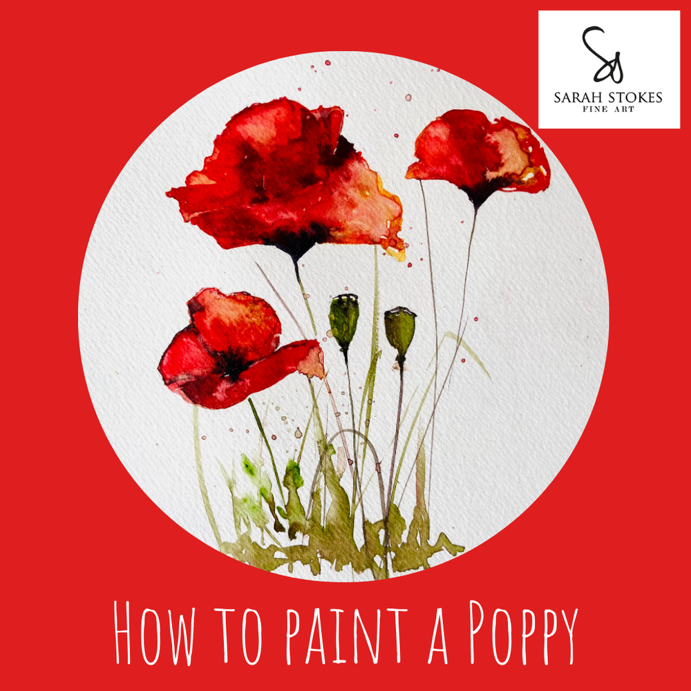 How to Paint a Loose Watercolour Poppy by Sarah Stokes