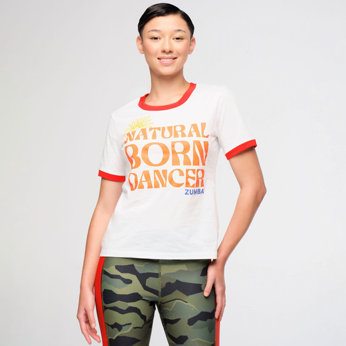 Zumba Explore Ringer Tee - Wear It Out White | Z Fit Dance Fitness