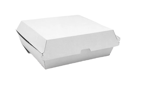 White Corrugated Clamshell Takeaway Container - Dinner Box (150pcs/ctn ...