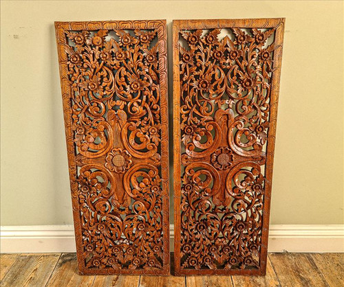 Pair of Thai wooden screens | Natural Hire Company