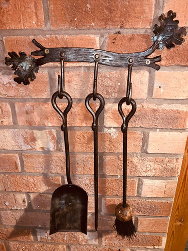 Wall mounted OAK companion set | greatoakforge