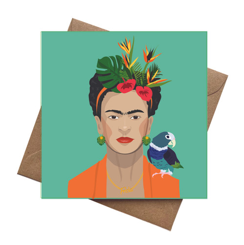 Frida Kahlo Tropical | Birthday | Blank Greeting Card | Laura Niles Design