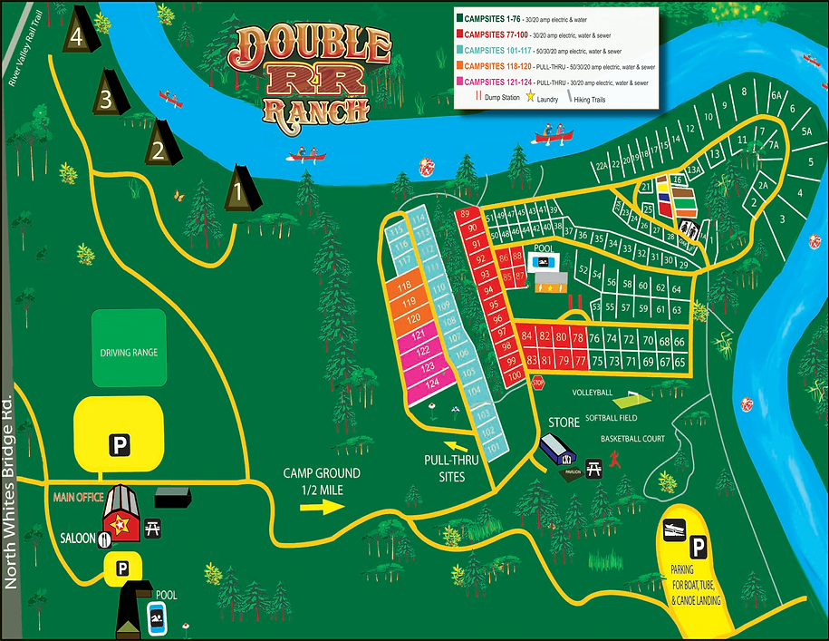 Camping Double RR Ranch Resort & Golf, Belding,Mi. Horses, Kayak, Golf