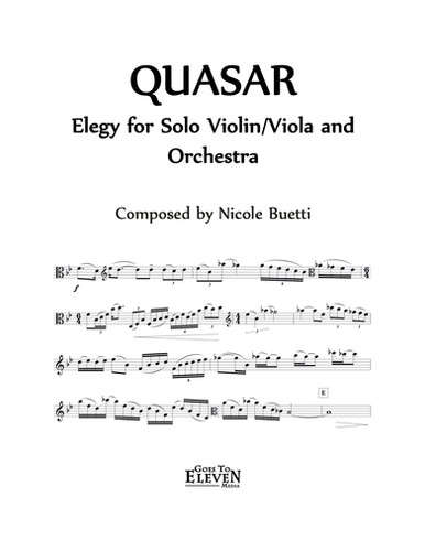 Quasar - Elegy for Solo Violin / Viola and Orchestra - Digital Download ...
