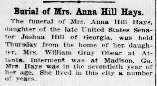 Anna Hill Bowles Hayes