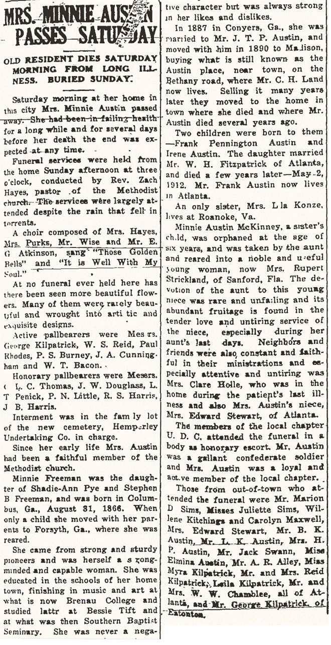 Minnie Freeman Austin