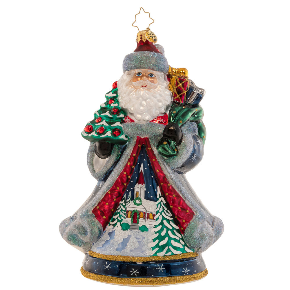 Christopher Radko Santa's Snowy Scene 1021363 Christmas Ornament