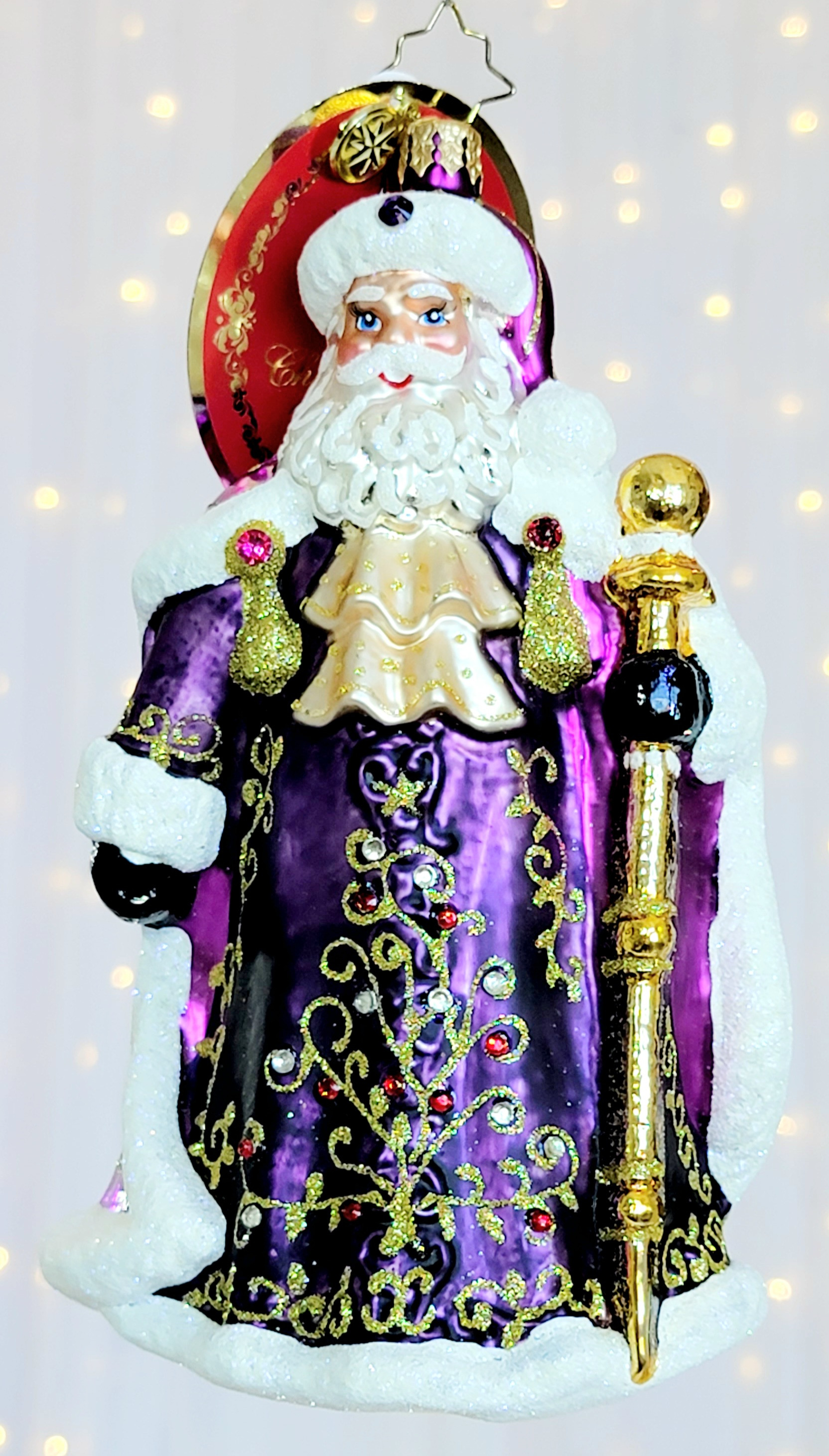 Christopher Radko A Vision in Purple Santa 1021658 Christmas Ornament
