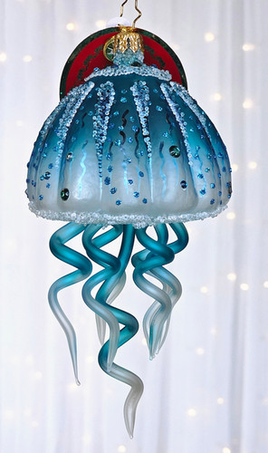 Christopher Radko Aqua Moon Jelly 1022365 | LetitSnowandSparkle