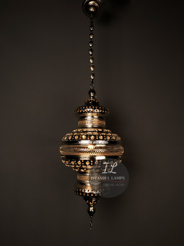 Turkish Pendant Lamp With Encrusted Crystal Glass | Istanbul Lamps