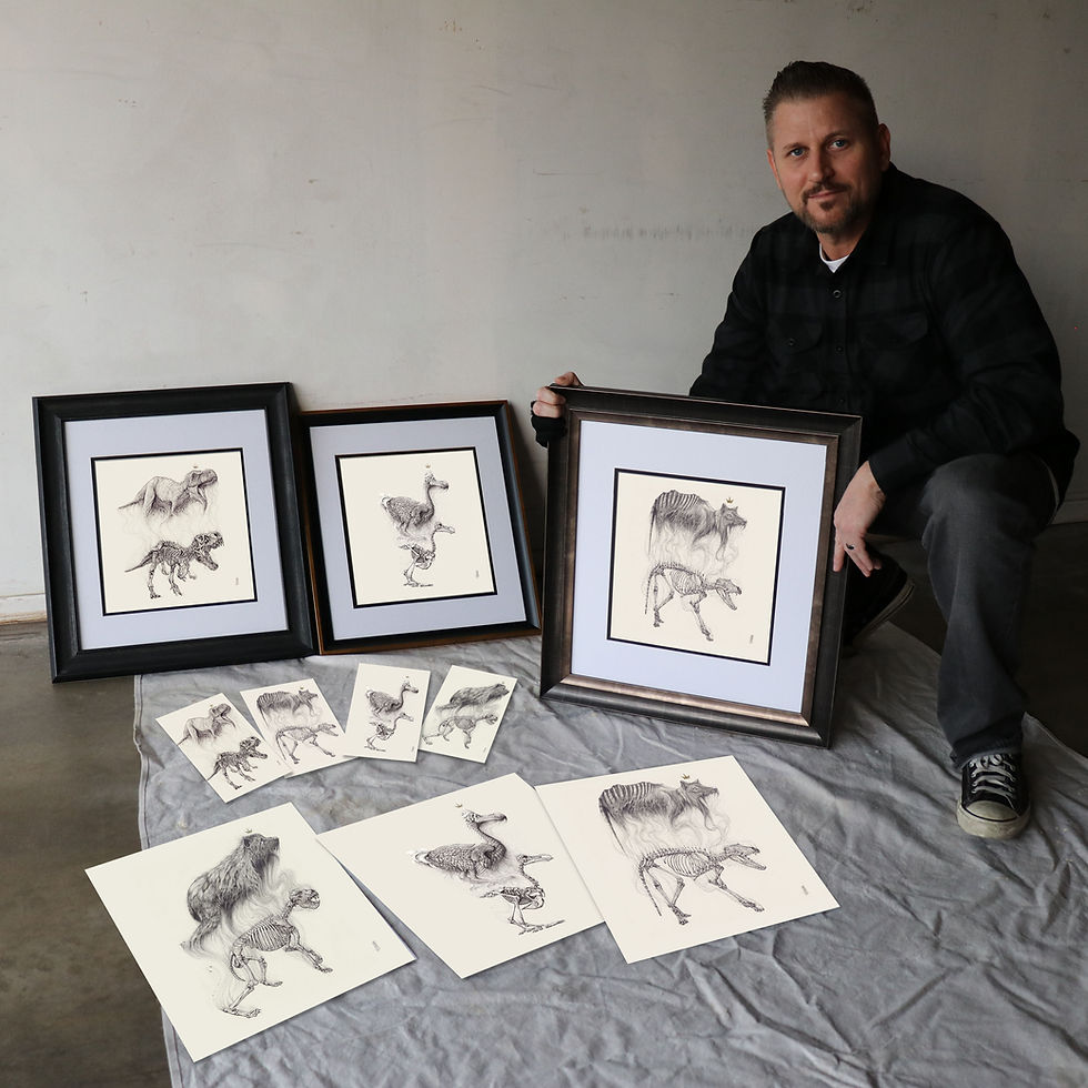All 4 Extinct animals Collection fine art Archival prints | alexdakos
