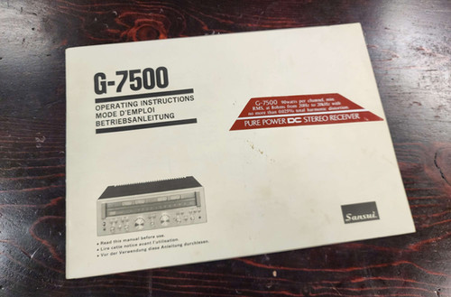 Sansui G-7500 Stereo Receiver Original Operating Instructions Manual ...