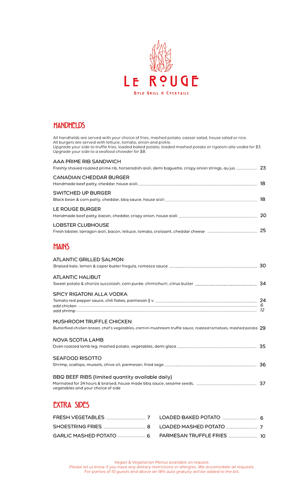 MAIN MENU | LeRouge Halifax