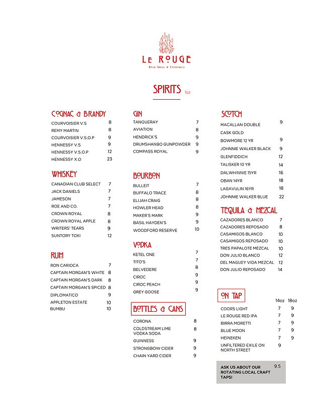 Drinks | LeRouge Halifax
